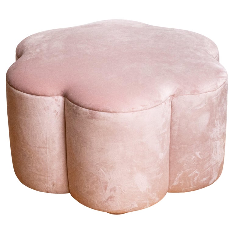 Light Pink Pouf Ottoman in Velvet For Sale at 1stDibs | light pink ...