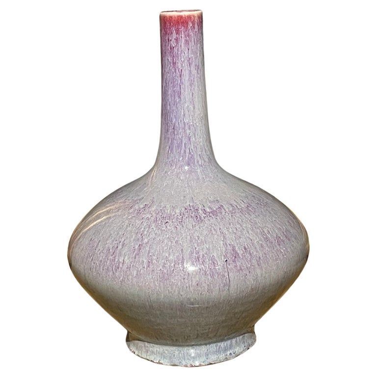 Light Purple Mottled Glaze Funnel Neck Shape Ceramic Vase, China ...