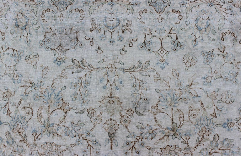 Light-Toned Antique Persian Lavar Kerman Rug with All-Over Vining ...