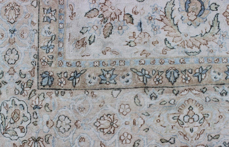 Light-Toned Antique Persian Lavar Kerman Rug with All-Over Vining ...