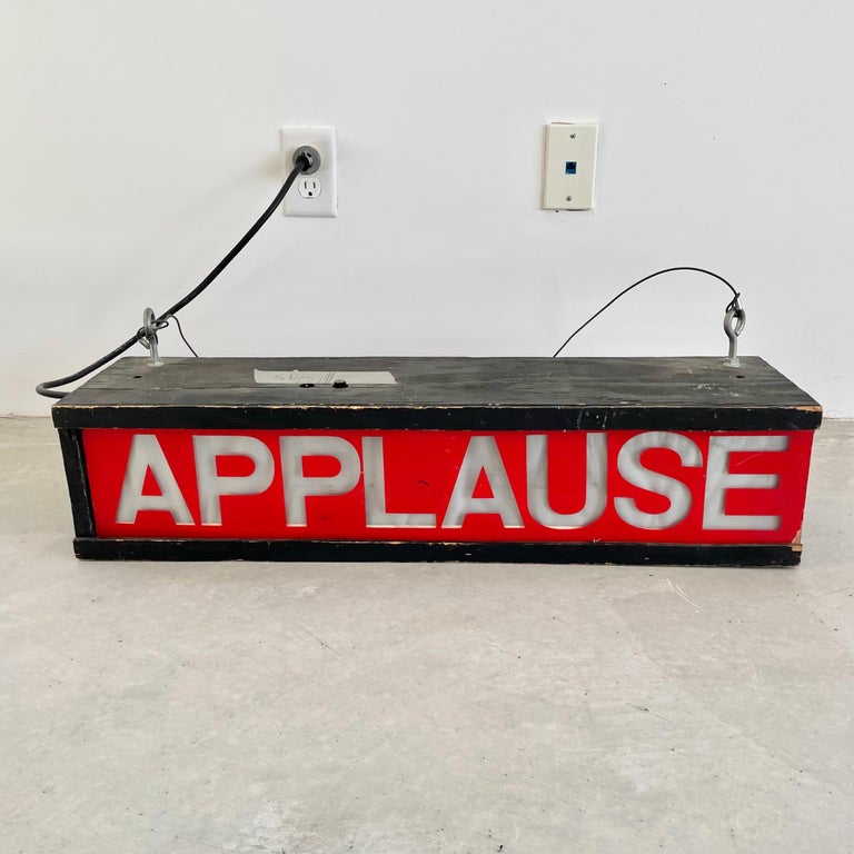 Light Up 'Applause' Film Studio Sign, 1980s Los Angeles at 1stDibs