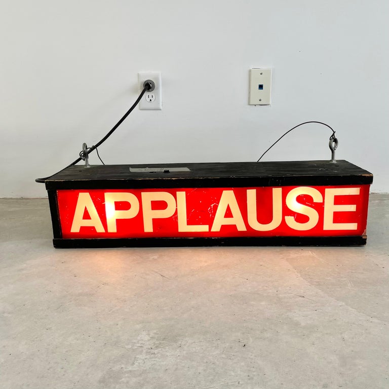 Light Up 'Applause' Film Studio Sign, 1980s Los Angeles at 1stDibs