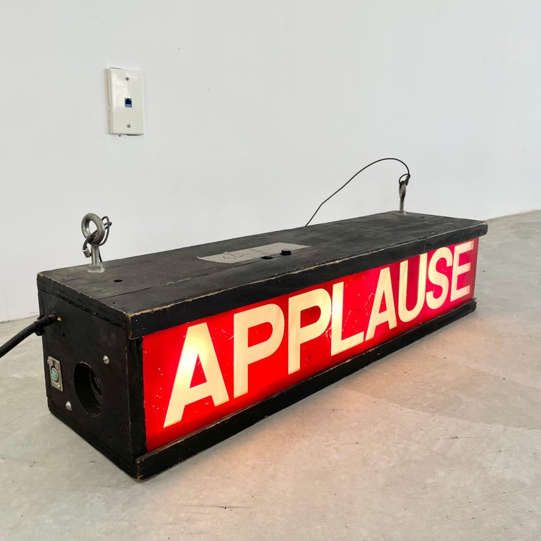Light Up 'Applause' Film Studio Sign, 1980s Los Angeles at 1stDibs