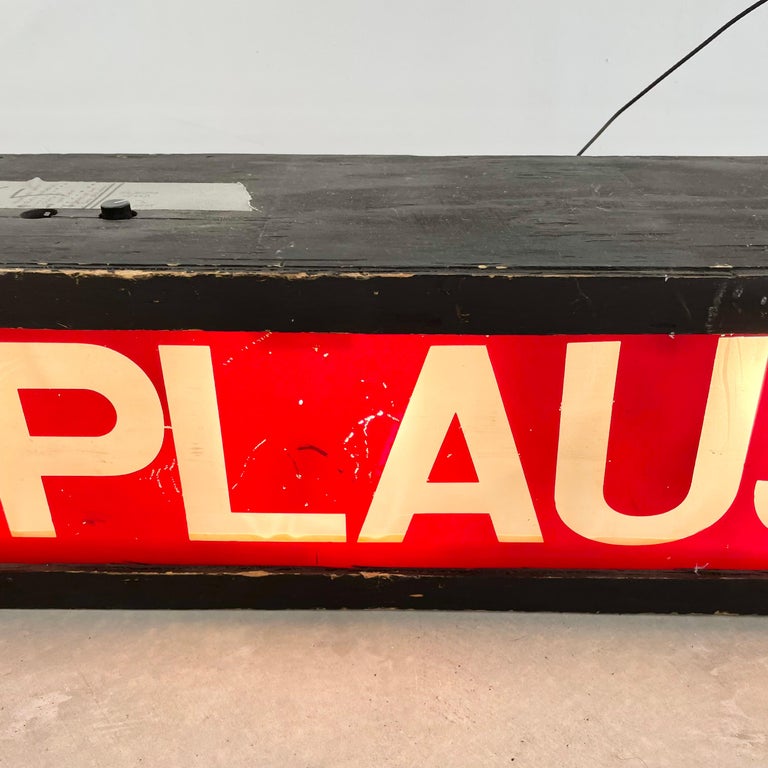 Light Up 'Applause' Film Studio Sign, 1980s Los Angeles at 1stDibs