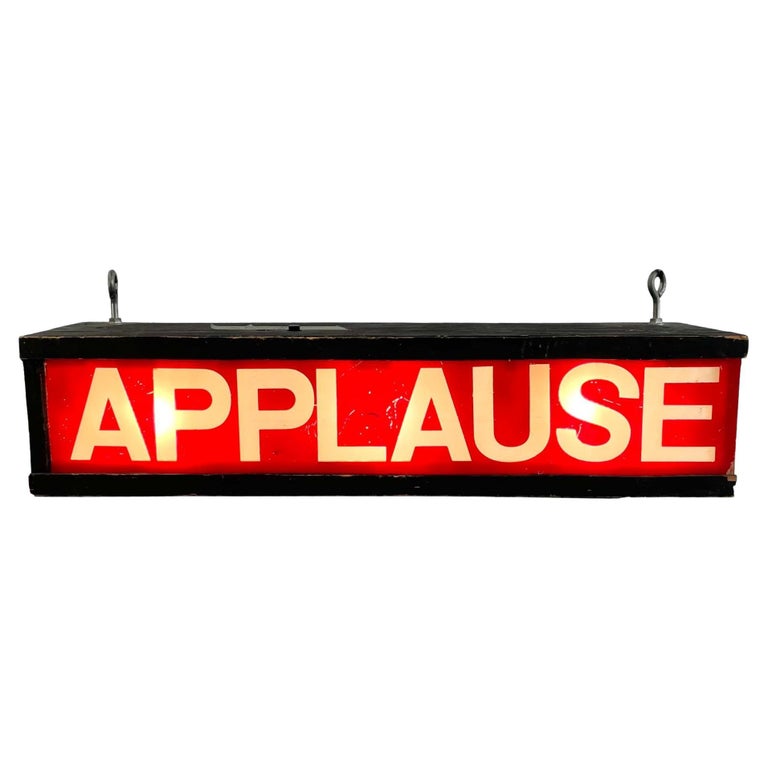 Light Up 'Applause' Film Studio Sign, 1980s Los Angeles at 1stDibs