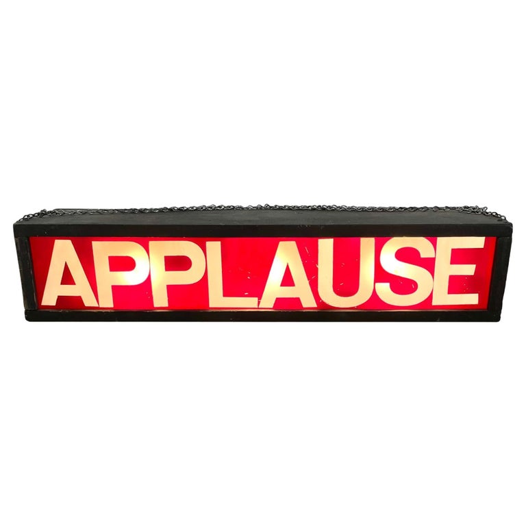 Light Up 'Applause' Film Studio Sign, 1980s Los Angeles For Sale at 1stDibs