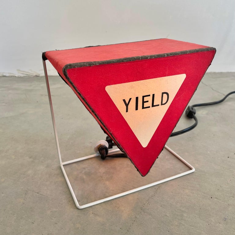 Light Up Paper 'Yield' Sign, 1980s For Sale at 1stDibs