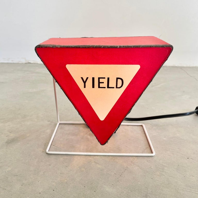 Light Up Paper 'Yield' Sign, 1980s For Sale at 1stDibs