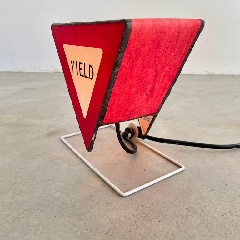 Light Up Paper 'Yield' Sign, 1980s For Sale at 1stDibs