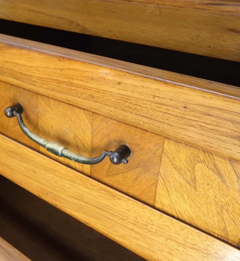 Light Walnut 8 Beveled Drawers Two Doors Compartment Long Dresser ...