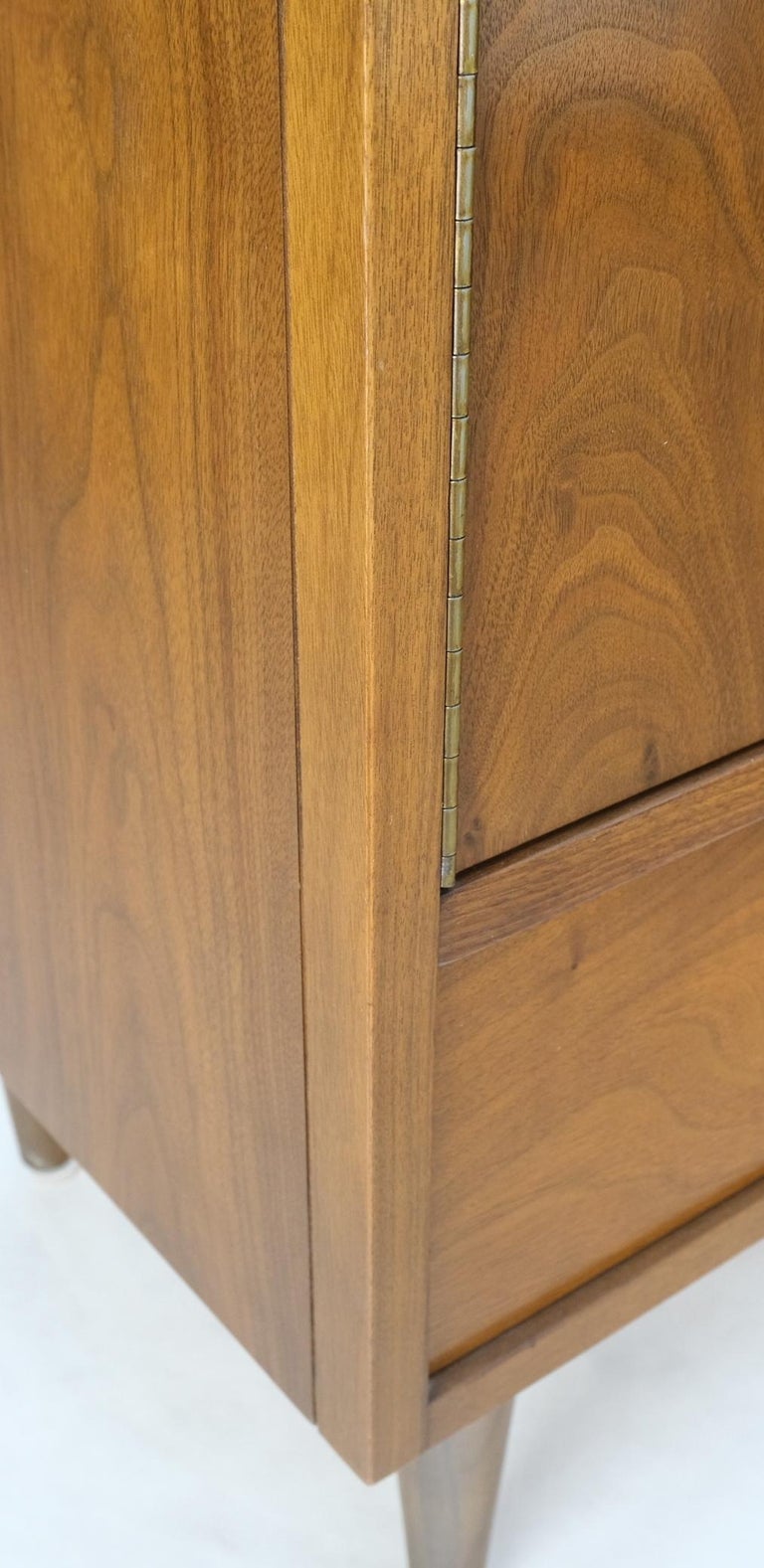 Light Walnut Double Door Compartment One Drawer Cone Tapered Legs End ...