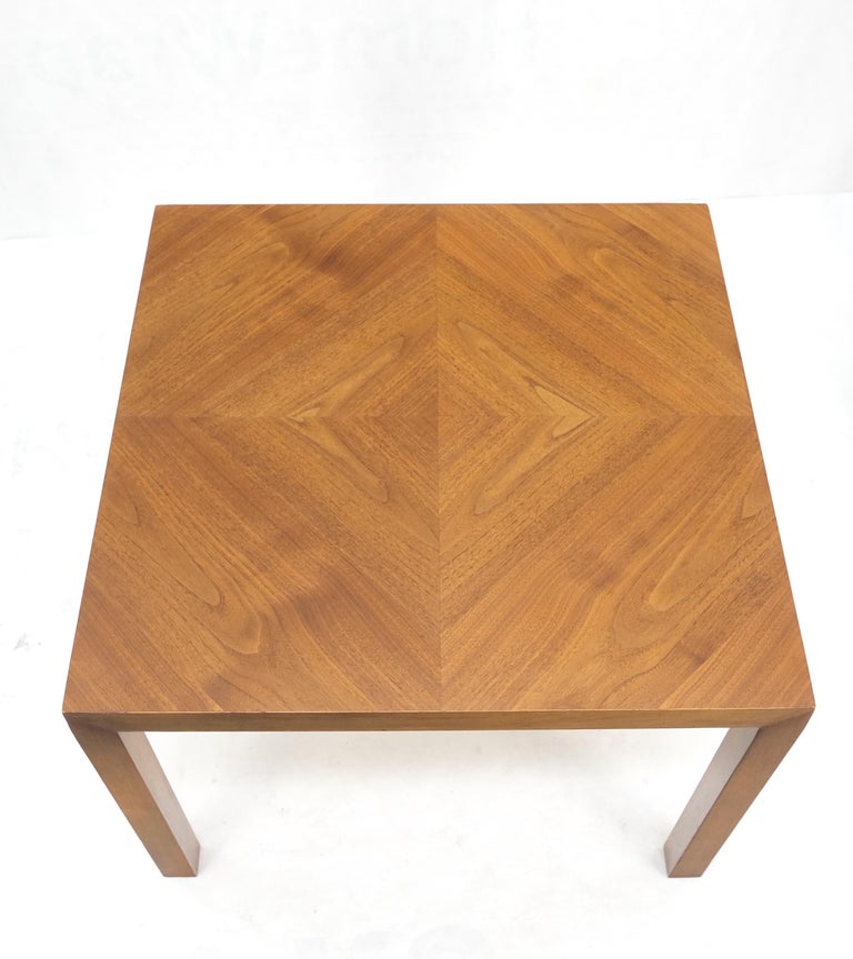 Light Walnut Square Mid-Century Modern Side End Table Mint! For Sale at ...