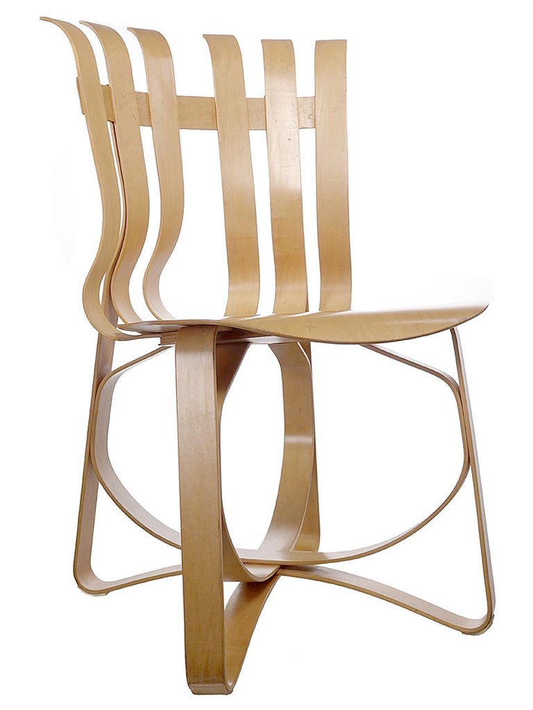 Light Wood Hat Trick Chairs by Frank Gehry for Knoll, Pair at 1stDibs