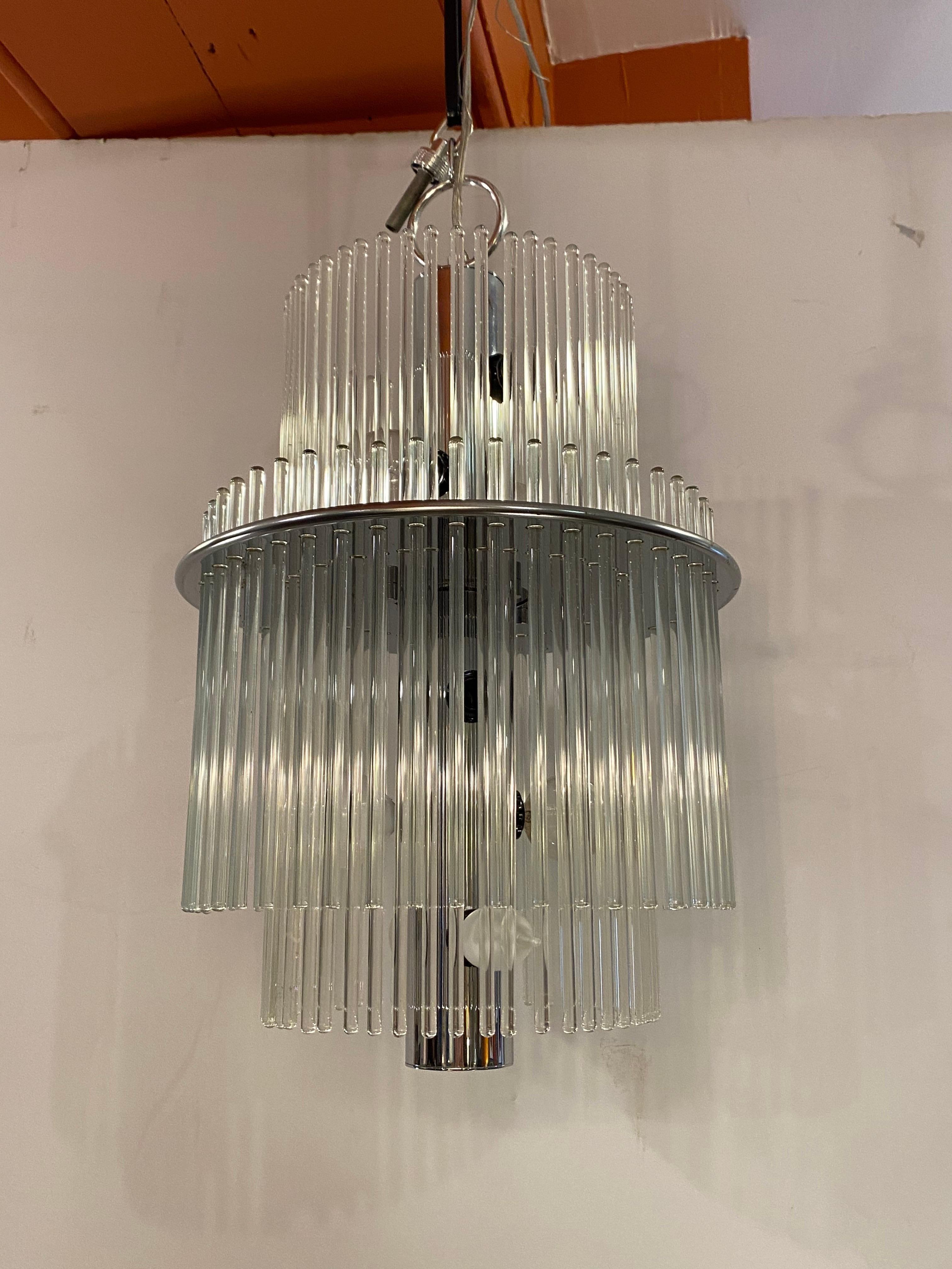 Lightolier Glass Rod Ceiling Fixture For Sale at 1stDibs
