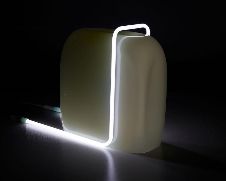 Ligne Light 2 - White Neon, Lime Yellow Glass, by Sabine Marcelis ...