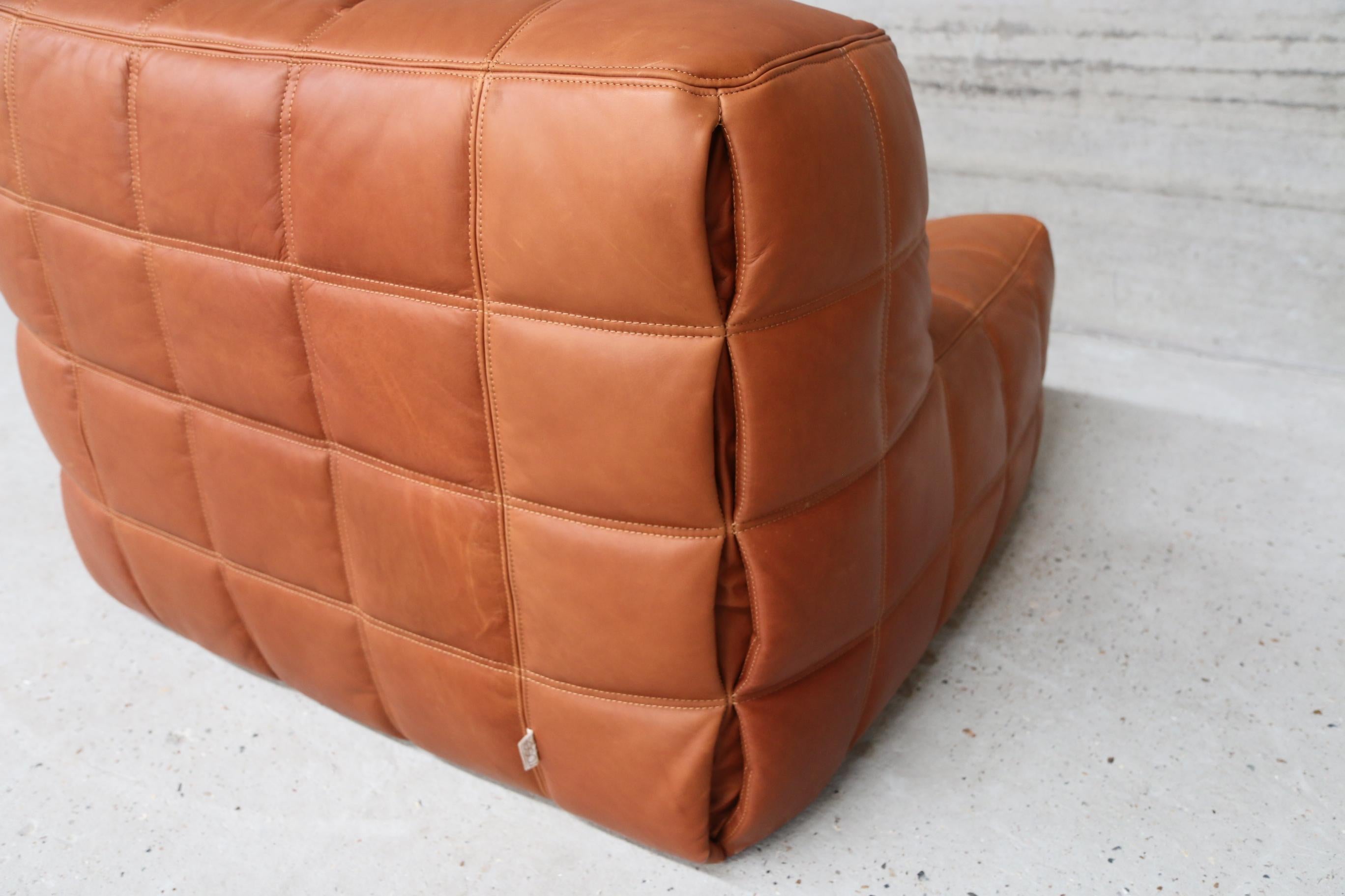 Ligne Roset Cognac Leather Kashima Sofa Set Designed by Michel Ducaroy ...