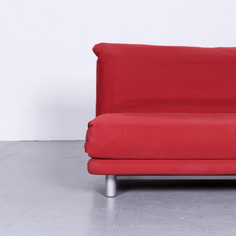 Ligne Roset Multy Fabric Sofa-Bed Red Two-Seat Couch Sleep Function at ...