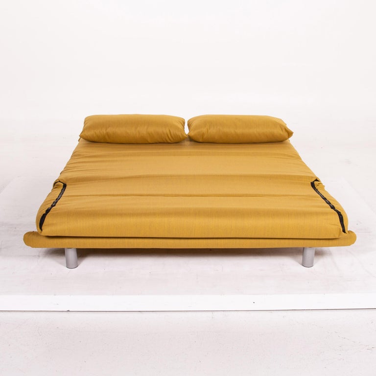 Ligne Roset Multy Fabric Sofa Bed Yellow Two-Seat Sofa Sleep Function ...
