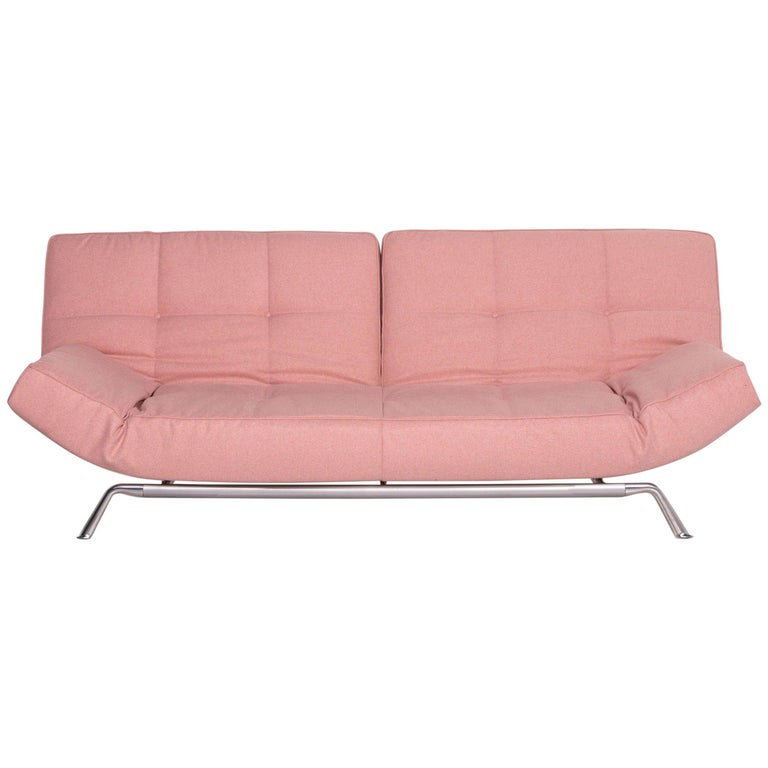 Ligne Roset Smala Fabric Sofa Rosé Pink Three-Seat Function Sleeping ...