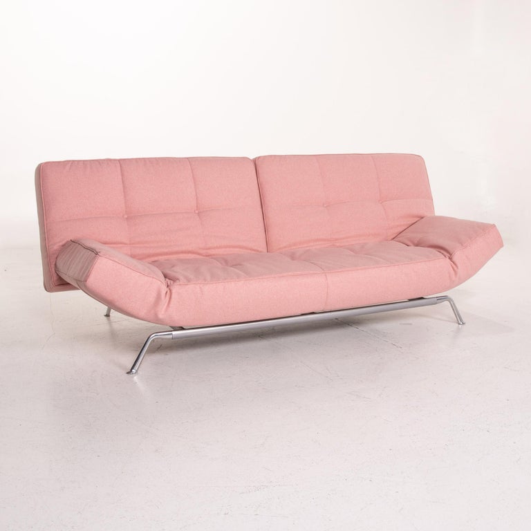 Ligne Roset Smala Fabric Sofa Rosé Pink Three-Seat Function Sleeping ...
