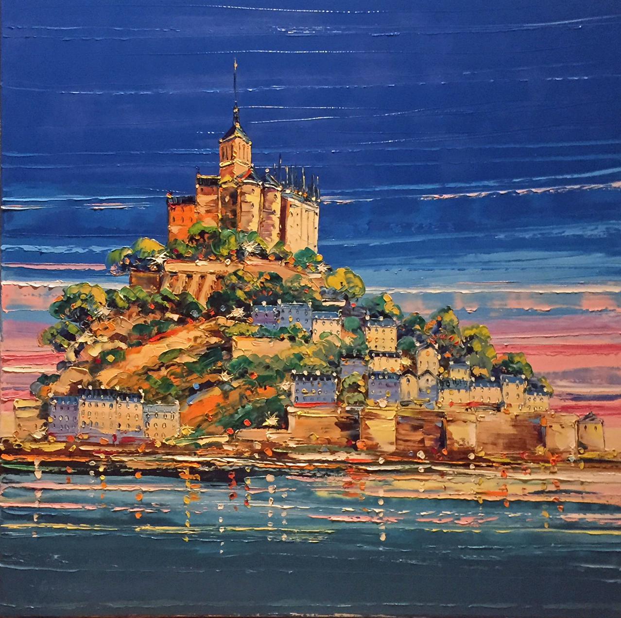 Liisa Corbiere - L’heure Bleue A Mt St Michel - Landscape Art by Liisa ...