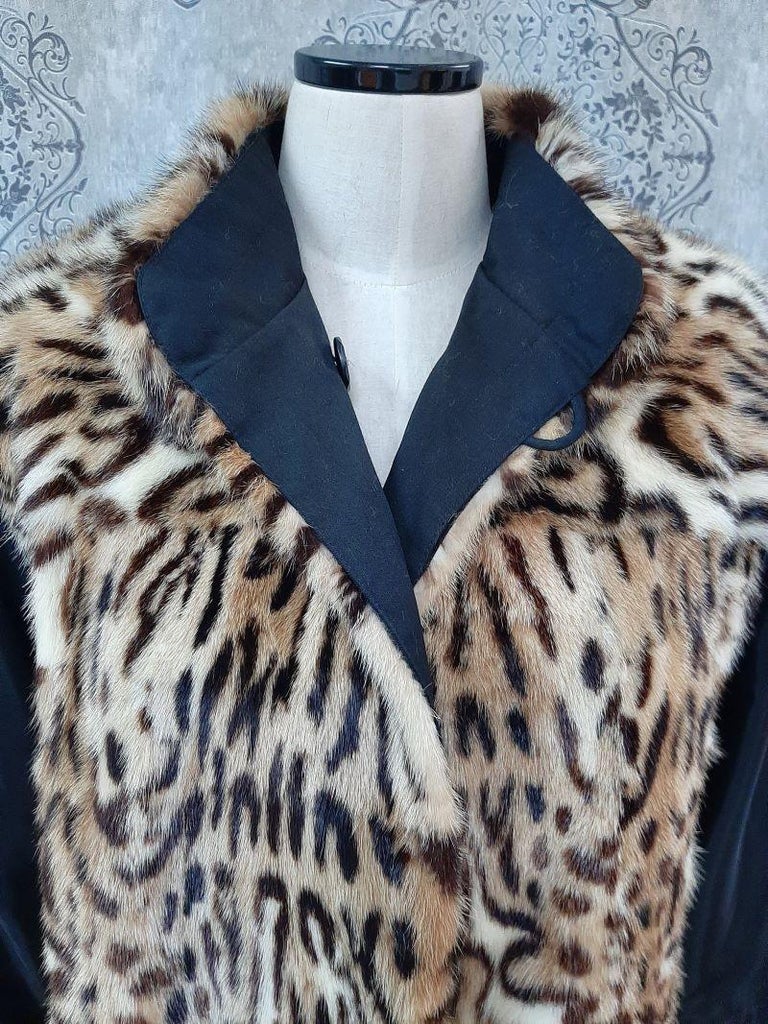 Like new ocelot fur coat size 14 For Sale at 1stDibs