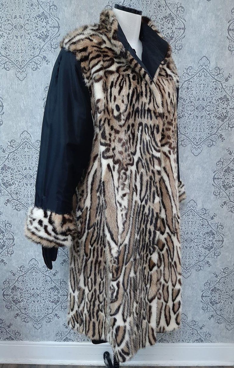 Like new ocelot fur coat size 14 For Sale at 1stDibs