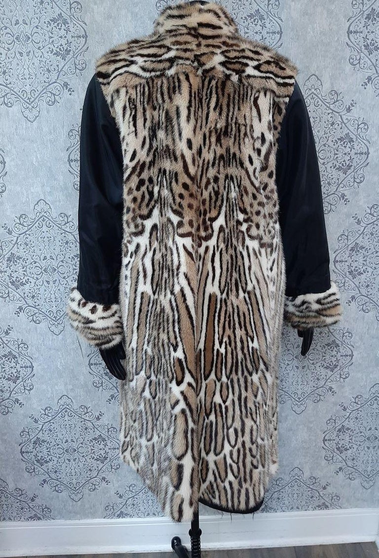 Like new ocelot fur coat size 14 For Sale at 1stDibs