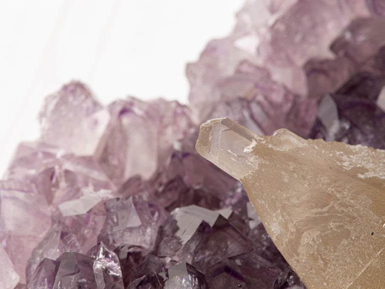 Lilac Half Geode with a Calcite Formation For Sale at 1stDibs