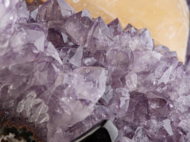 Lilac Half Geode with a Calcite Formation For Sale at 1stDibs
