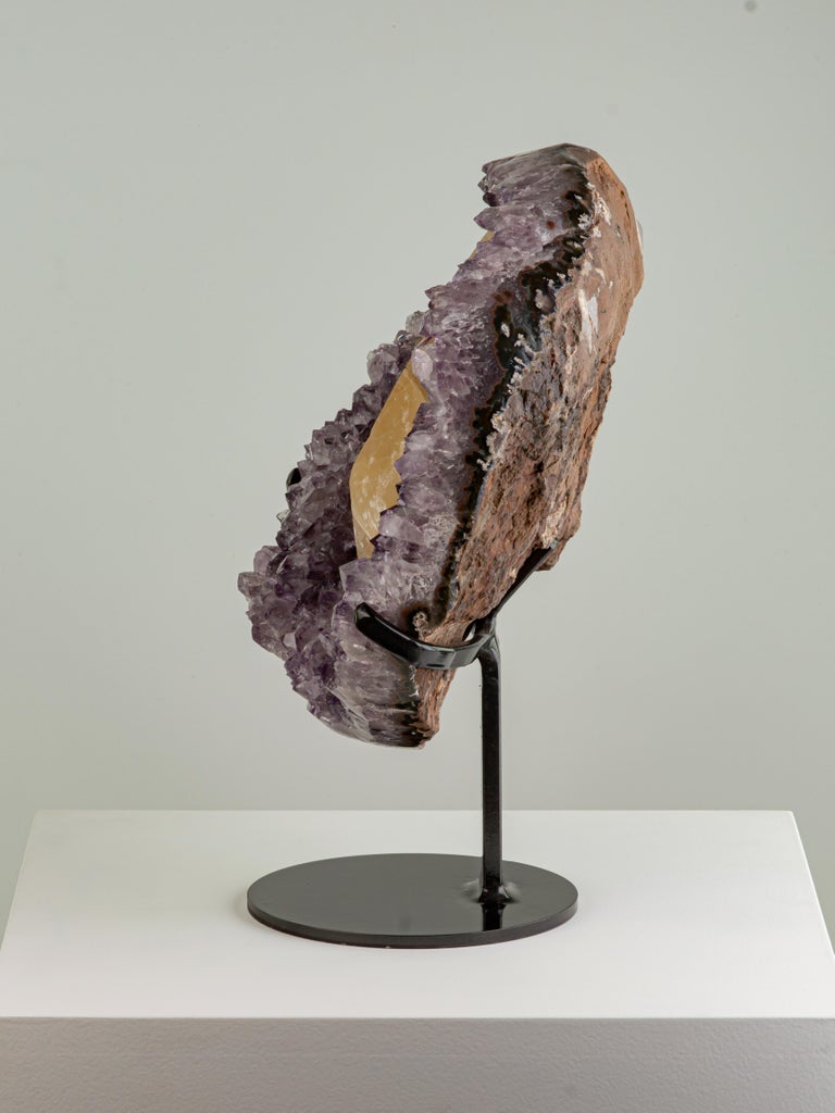 Lilac Half Geode with a Calcite Formation For Sale at 1stDibs