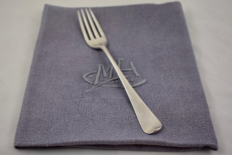 Lilac Linen Damask Hand-Embroidered French Provençal Dining Napkins ...
