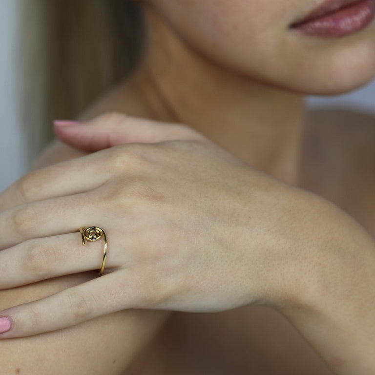 Lilli, 14k Yellow Gold Plated Adjustable Ring For Sale at 1stDibs