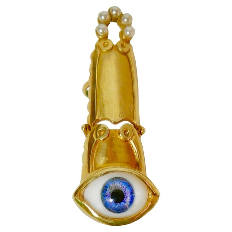 Customizable Lillian Shalom Surrealist Eye Armour Ring For Sale at 1stDibs