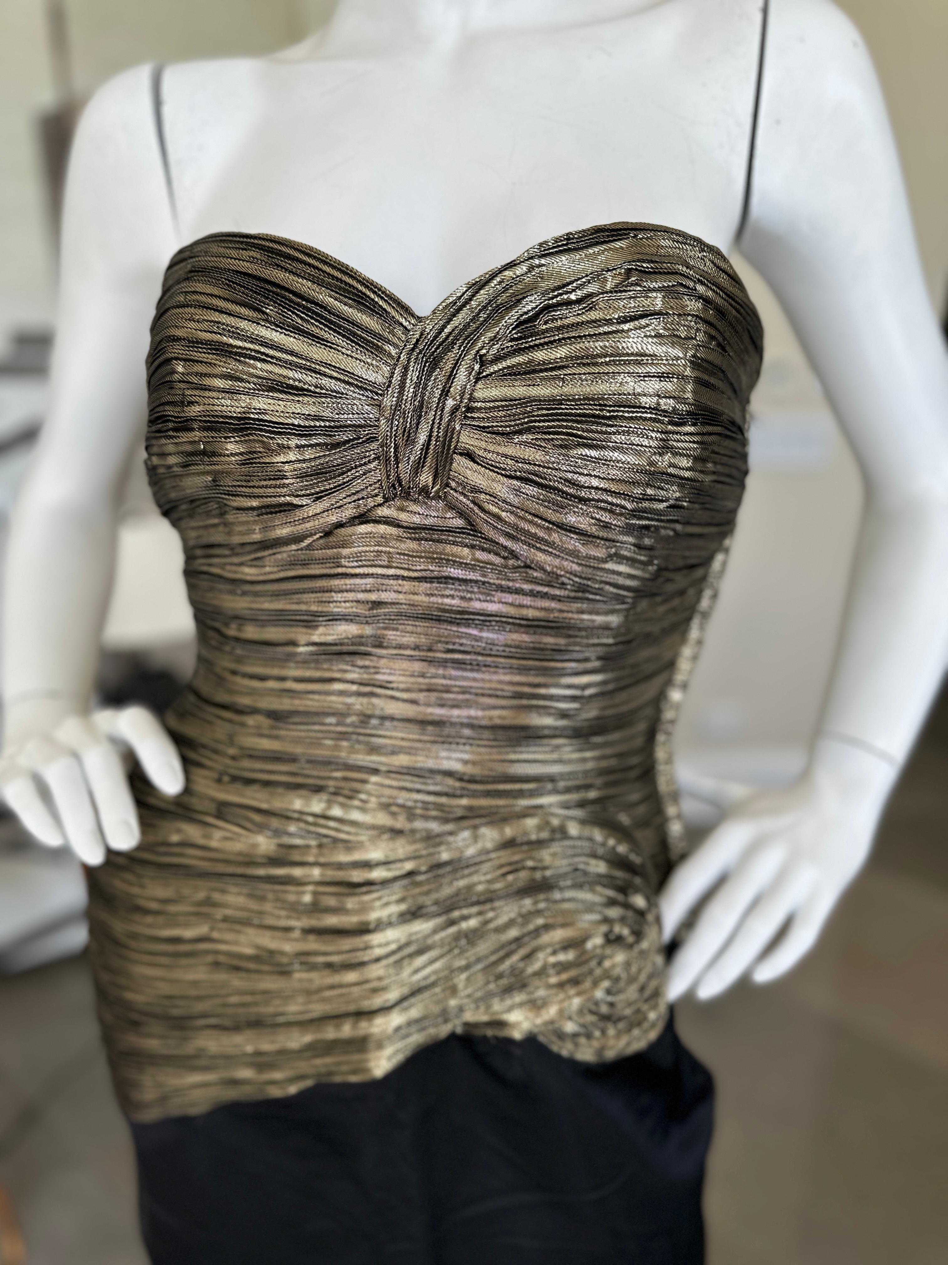 Lillie Rubin Vintage Evening Dress with Dramatic Gold Corset and High ...