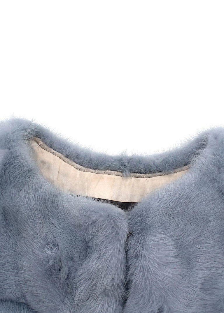 Lilly e Violetta Light blue mink vison cropped sleeved jacket For Sale ...
