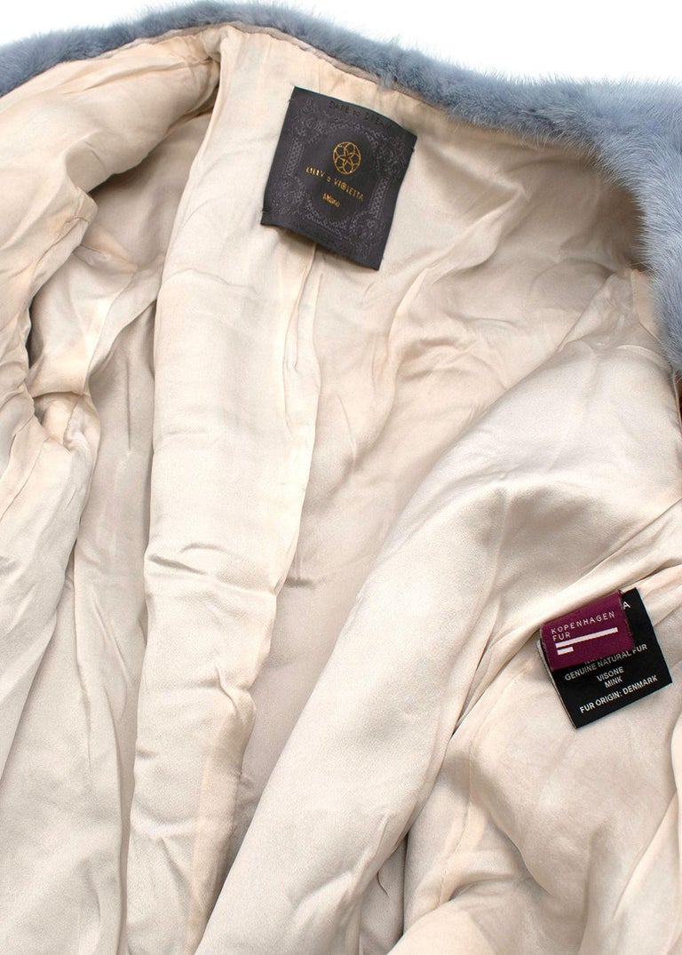 Lilly e Violetta Light blue mink vison cropped sleeved jacket For Sale ...