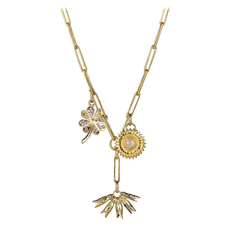 Diamond Daisy Necklace For Sale at 1stDibs