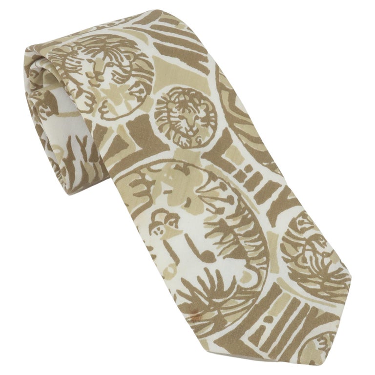 Lilly Pulitzer Lion Print Cotton Men's Necktie, C.1970 at 1stDibs