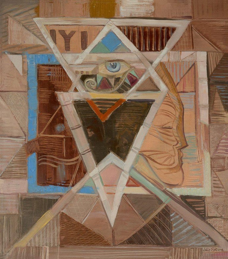 Lilly Sotirova - Wisdom of Time - Abstract Oil Painting Colors Blue ...