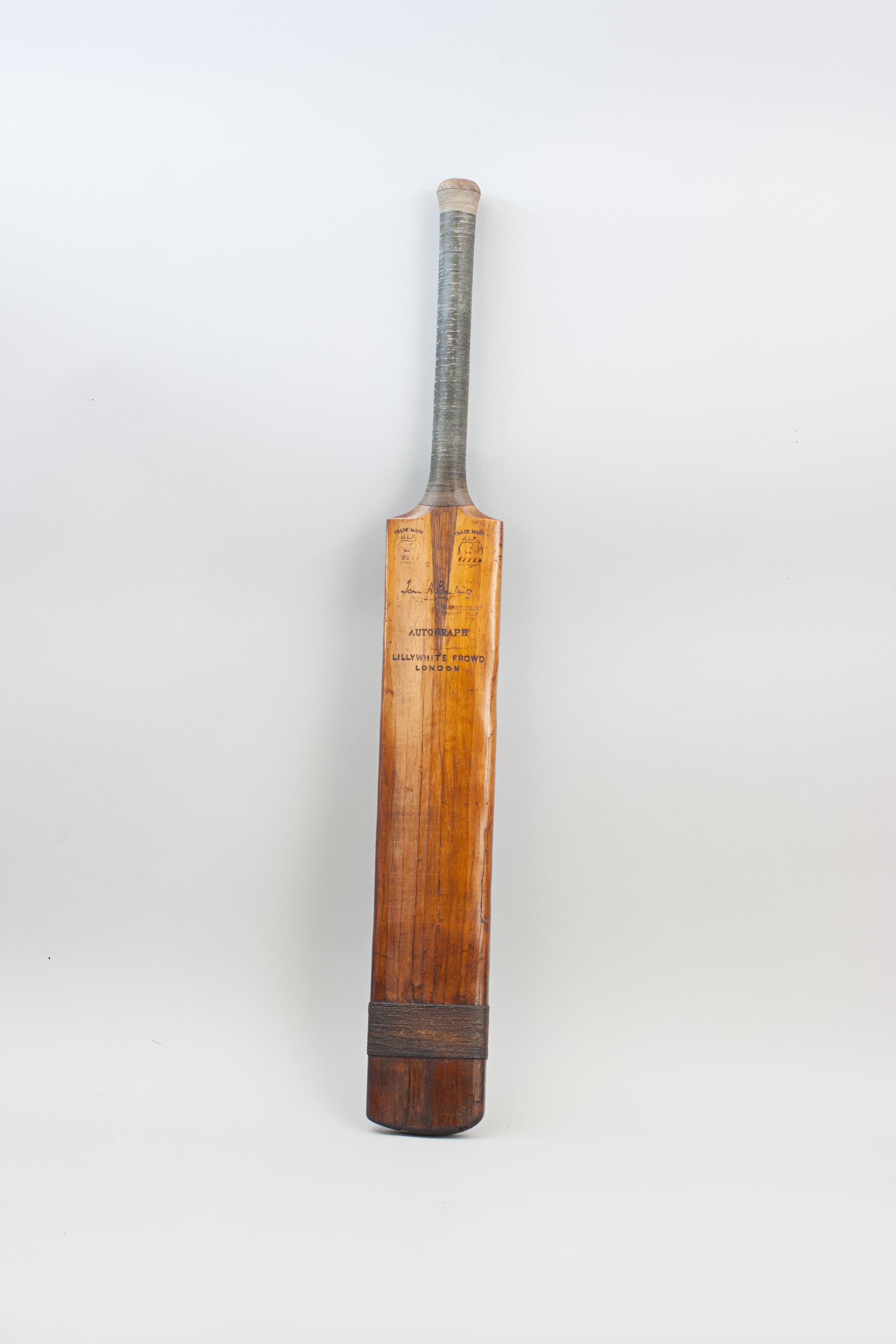 Lillywhite Frowd Cricket Bat, Autograph For Sale at 1stDibs