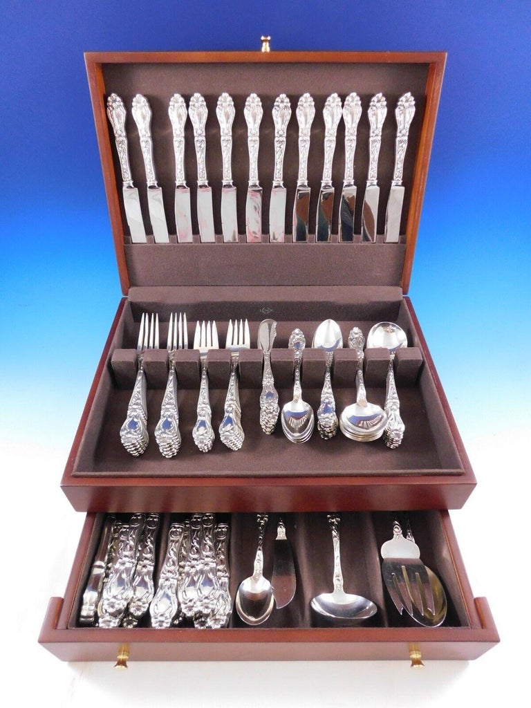 Lily by Frank Whiting Sterling Silver Flatware Service for 12 Set 89 ...