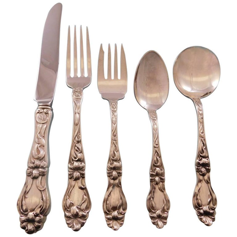 Lily by Frank Whiting Sterling Silver Flatware Service for 8 Set 48 Pcs ...