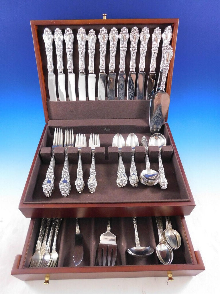 Lily by Frank Whiting Sterling Silver Flatware Set 12 Service 88 Pieces ...