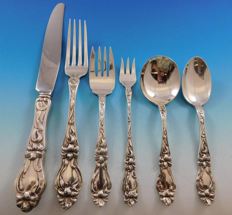 Lily by Frank Whiting Sterling Silver Flatware Set for 8 Service 48 Pcs ...