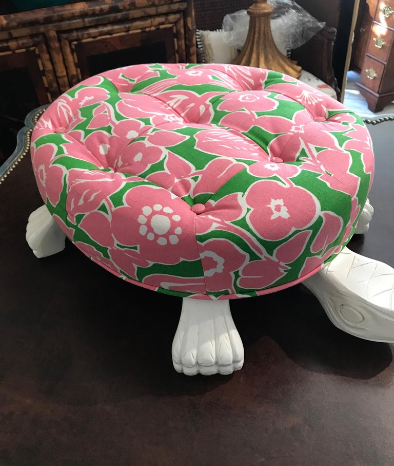 Lily Pulitzer Inspired Turtle Footstool at 1stDibs