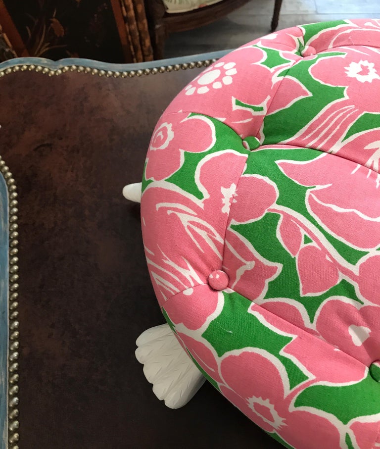 Lily Pulitzer Inspired Turtle Footstool at 1stDibs