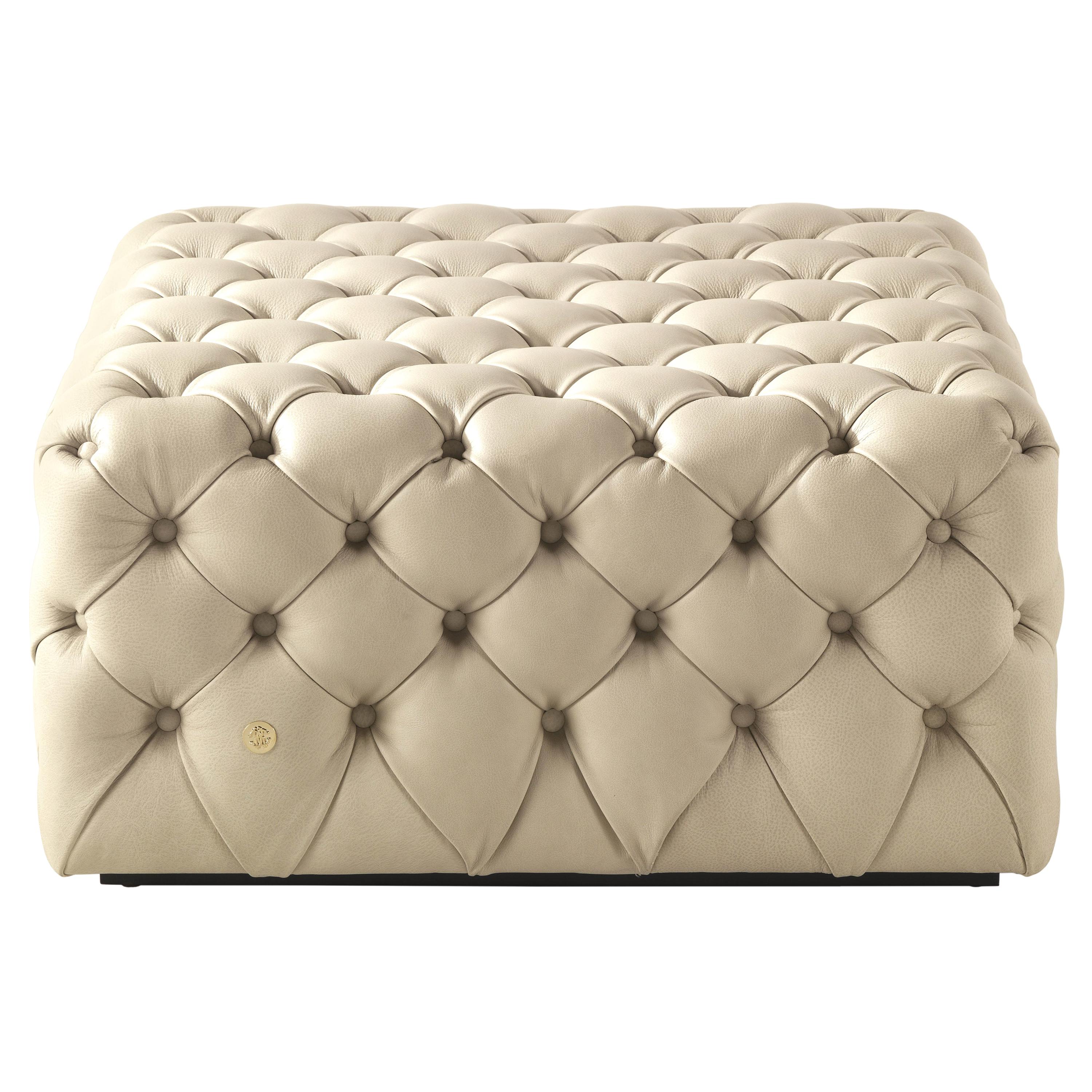 21st Century Limbo Square Pouf in Leather by Roberto Cavalli Home ...