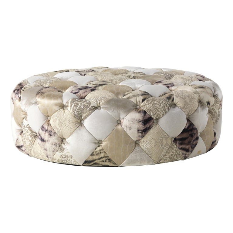 21st Century Limbo Oval Pouf in Patchwork by Roberto Cavalli Home ...