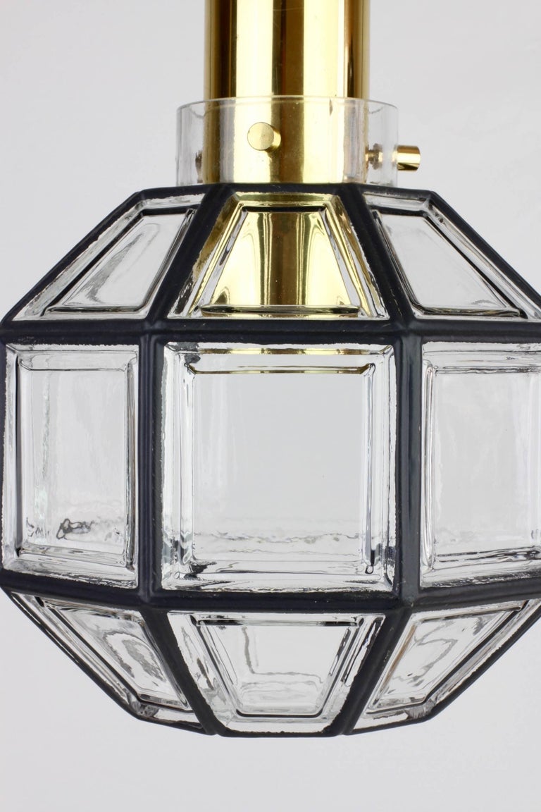 Limburg 1 of 5 Minimalist 'Iron' Clear Glass and Brass Geometric ...